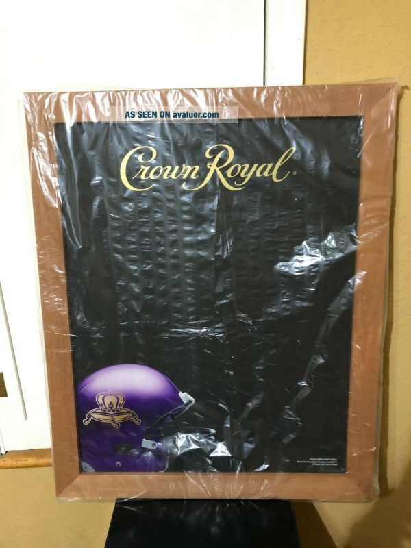 CROWN ROYAL WHISKY FOOTBALL BAR MAN CAVE MENU CHALK BOARD WHISKEY SIGN ...