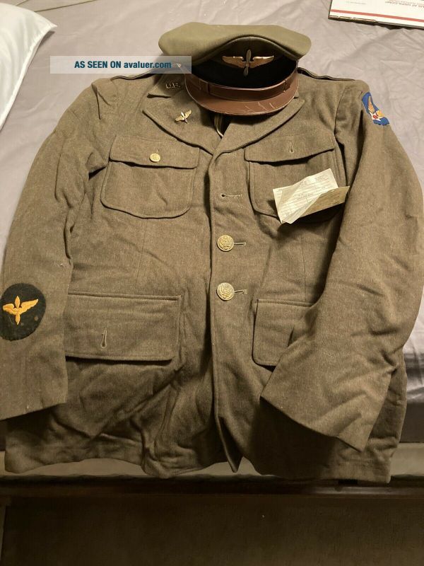 Named WWII Flying Cadet Uniform USAAF 8th Air Force Mahan WWII Insignia ...