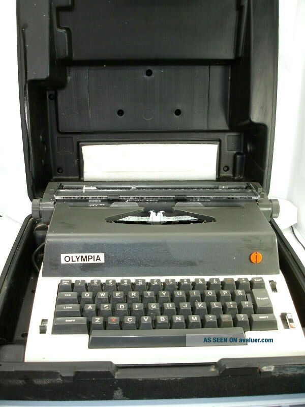 Vintage Olympia Electric Typewriter With Hard Plastic Case, Portable ...