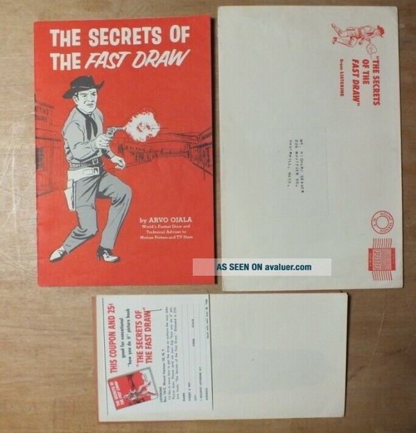 THE SECRETS OF THE FAST DRAW BY ARVO OJALA 1958 W/ BROCHURES AND ...