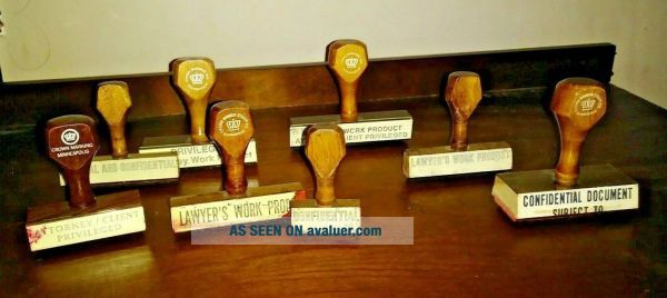 Vtg Attorney Rubber Stamps Lot Crown Markings Minneapolis Lawyer Law ...