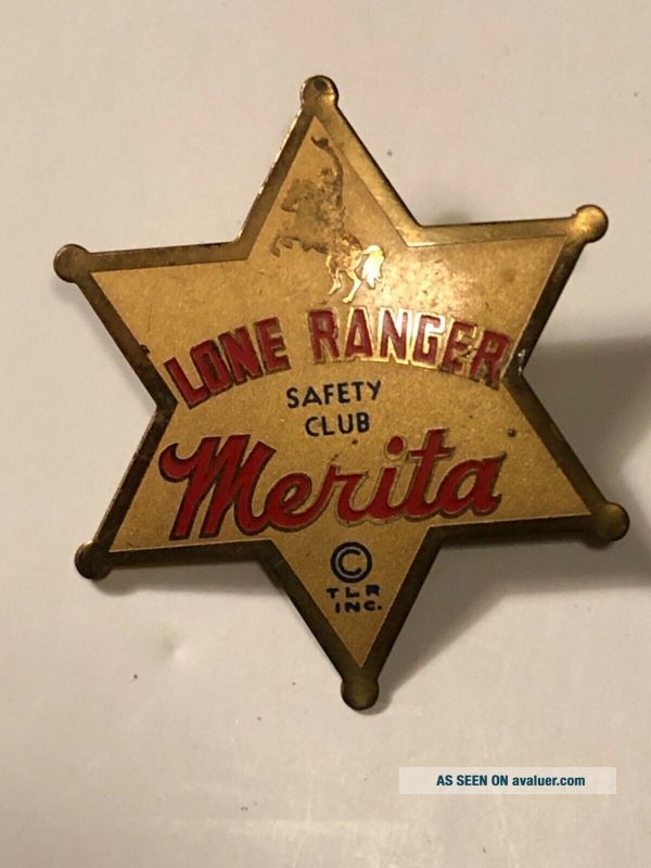 1938 Lone Ranger Merita Bread Safety Club Brass Star Badge | #50205522