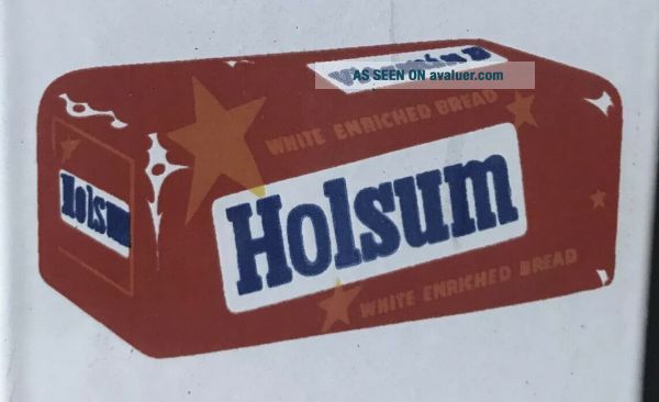 VINTAGE HOLSUM BREAD DOOR PUSH PORCELAIN SIGN GAS OIL PUMP GASOLINE ...
