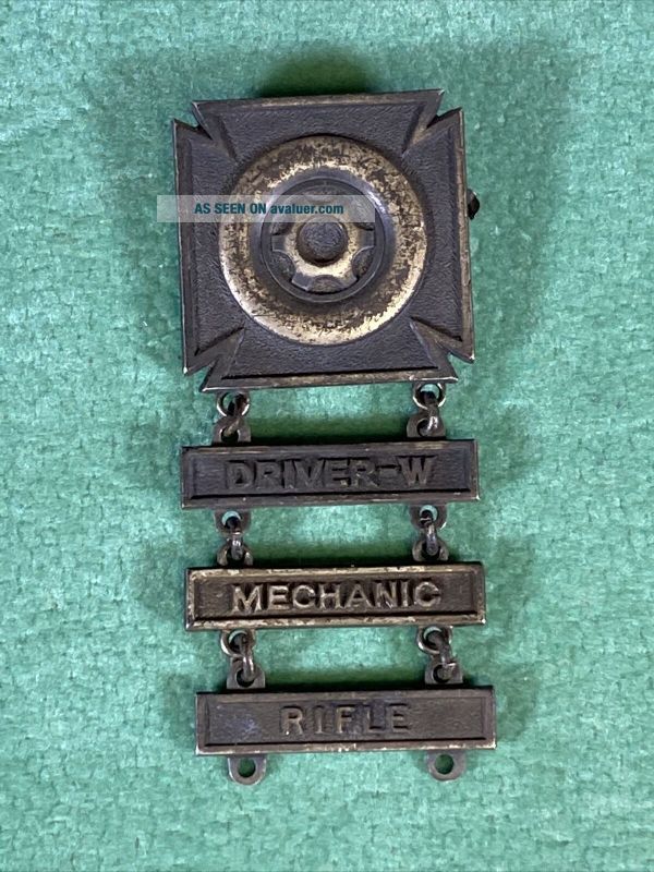 WWII US Army Soldier ' S Qualification Badge Driver W, Mechanic ...