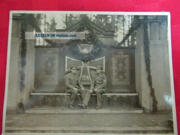 WWII German Photo Combat Soldiers Pc Early By WWI Monument | #50256938