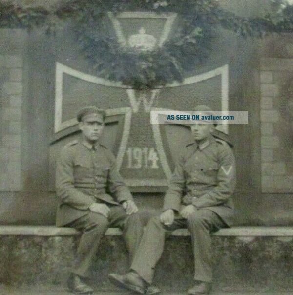 WWII German Photo Combat Soldiers Pc Early By WWI Monument | #50256938