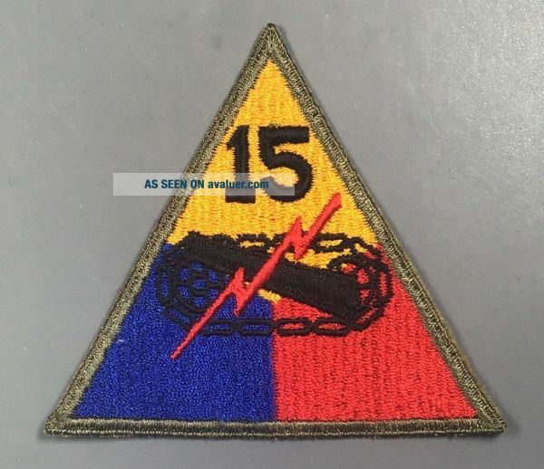 WWII US Army 15th Armor Division Patch Cut Edges No Glow | #50260203