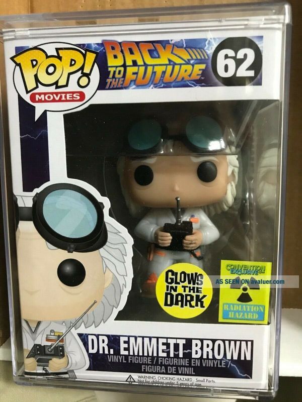 Funko POP 62 Dr Emmett Brown GITD Glow Convention Exclusive Back To The ...