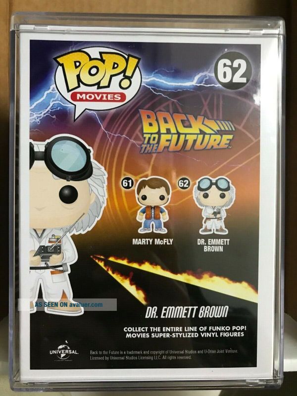 Funko POP 62 Dr Emmett Brown GITD Glow Convention Exclusive Back To The ...