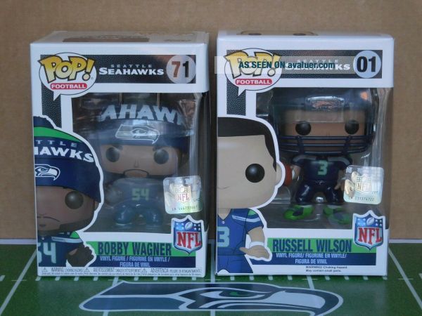Funko Pop Football Russell Wilson And Bobby Wagner Vinyl Figures (Set ...