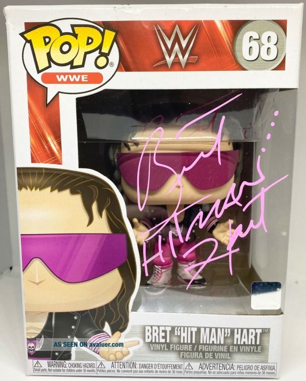Bret “Hit Man” Hart WWE Autograph Funko Pop Bret Hart | #50420705