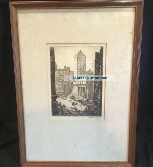 Otto Kuhler Pencil Signed Etching York Public Library Listed Artist ...