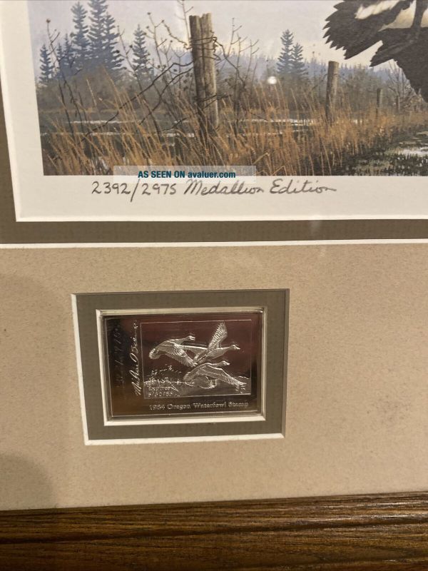 1984 Oregon Duck Geese Stamp Print Michael Sieve Medallion 1st Of State ...