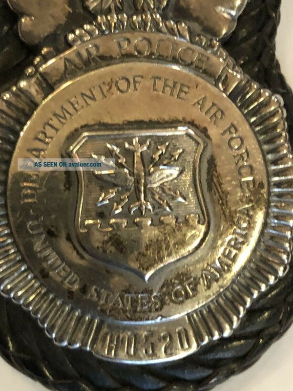 VINTAGE USAF Air Police Badge With Leather Mounting OBSOLETE | #50405362