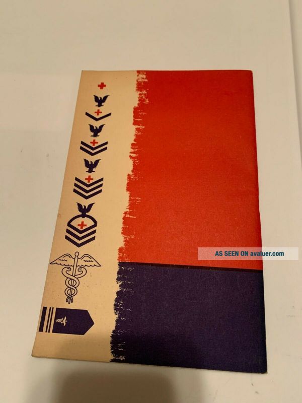 VINTAGE 1943 United States Navy HOSPITAL CORPSMAN Book Pamphlet ...