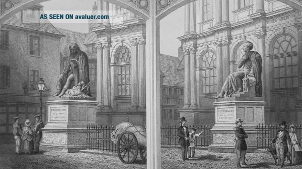 FRANCE Normandy Le Havre Museum Courtyard Statues - 1866 Fine Quality ...