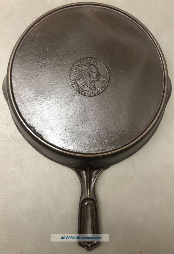 Wapak 9 Indian Head Logo Cast Iron Skillet Hollow Ware No Wobble ...