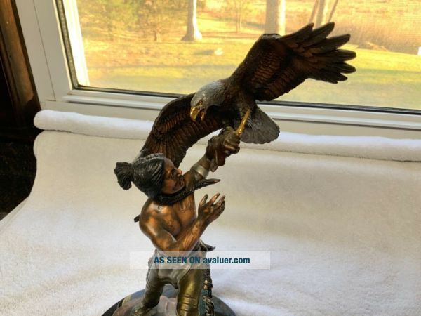 C A Pardell Bronze Gold Sculpture Spirit Vision Legends USA Warrior And ...