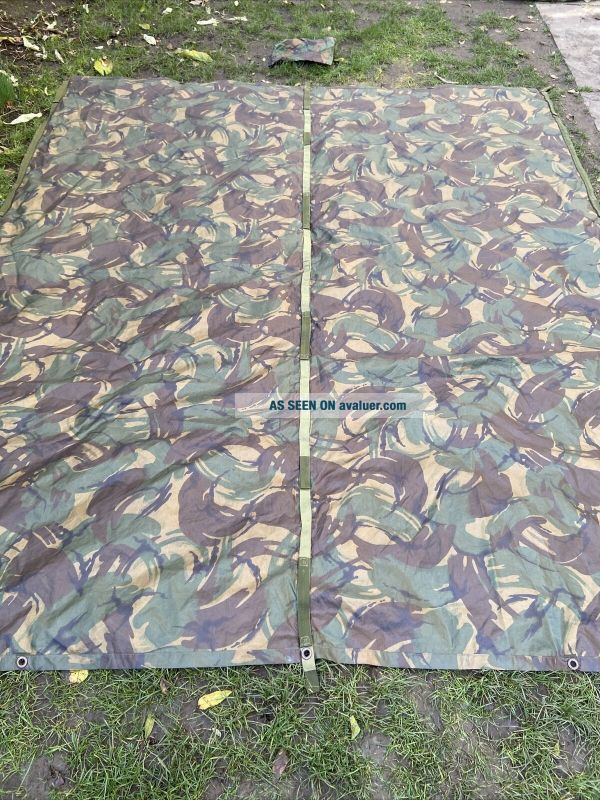 VG British Army Issue Camo DPM Shelter Basha Sheet Tarp, Bag | #50461321