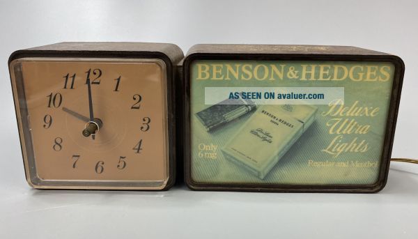 VINTAGE BENSON & HEDGES CIGARETTES LIGHT UP SIGN / CLOCK EVERBRITE ...