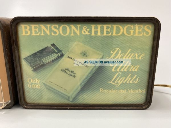VINTAGE BENSON & HEDGES CIGARETTES LIGHT UP SIGN / CLOCK EVERBRITE ...