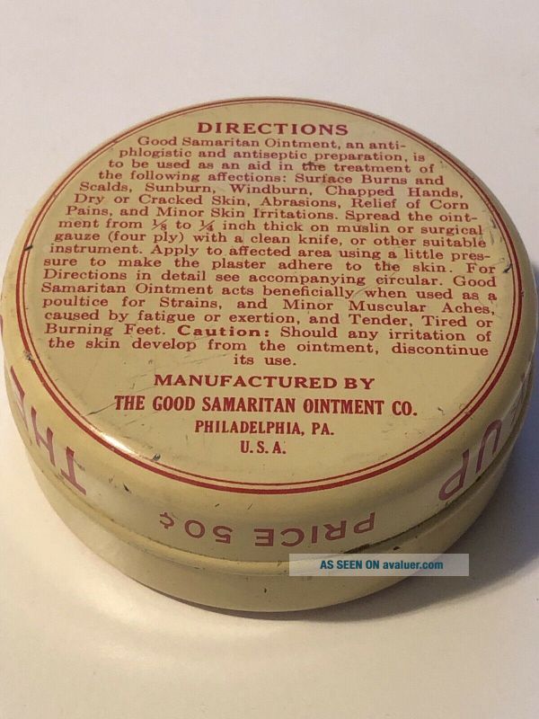 Vintage Good Samaritan Ointment Antiseptic Tin | #50581653