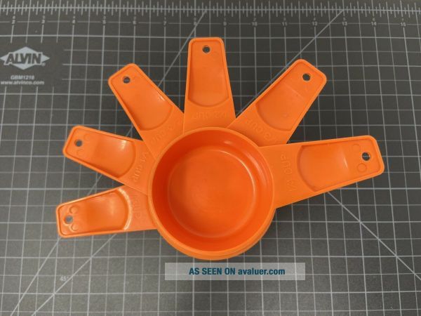 Vintage Tupperware Measuring Cups Orange 1970s Set Of 6 Pumpkin | #50695218