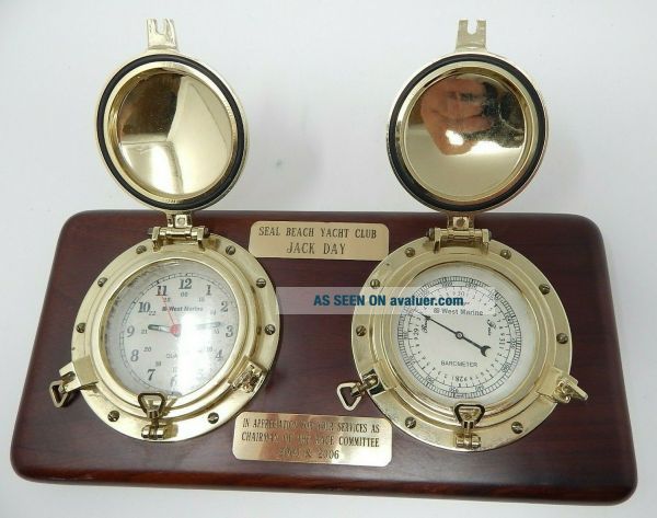 West Marine Desk Barometer And Clock | #50596147