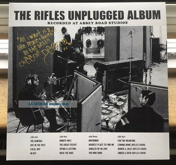 The Rifles Unplugged Abbey Road Album 2 Lp Vinyl SIGNED Oasis Weller ...