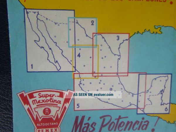 1955 Caminos De Mexico Road Map Pemex Oil Gas Mapas | #50734573