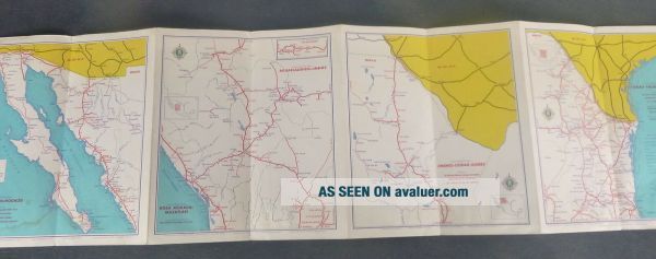 1955 Caminos De Mexico Road Map Pemex Oil Gas Mapas | #50734573