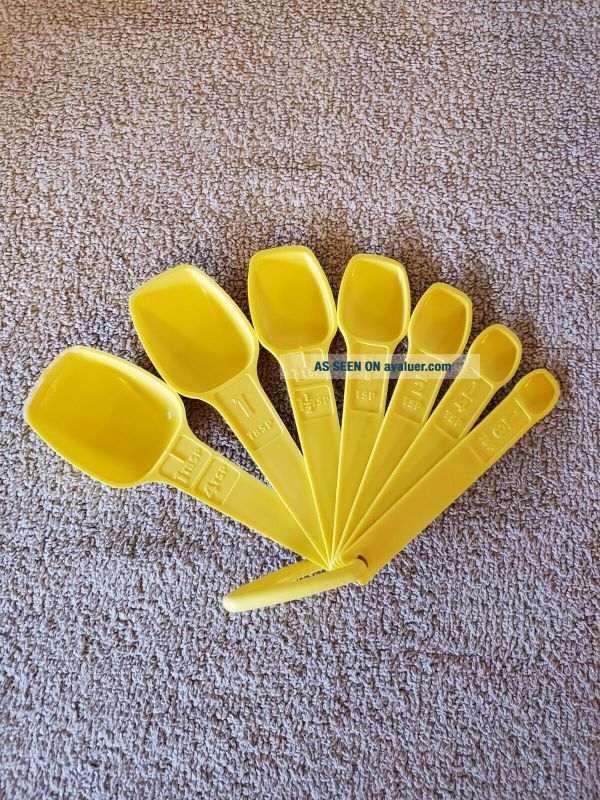 Vintage TUPPERWARE YELLOW Nesting Measuring Spoons With Ring - Complete ...