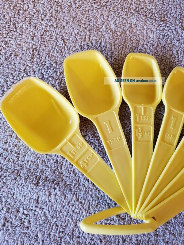 Vintage TUPPERWARE YELLOW Nesting Measuring Spoons With Ring - Complete ...