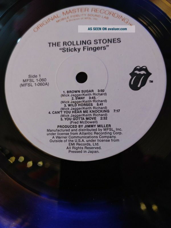 Rolling Stones Sticky Fingers Master Recording MFSL 1 - 060 RECORD ONLY ...