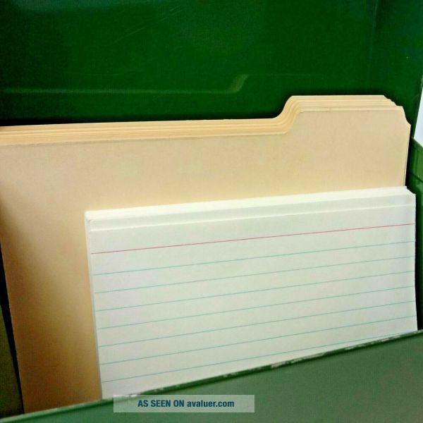 Vintage Metal Green Tin Recipe Box Index Card File | #50872229