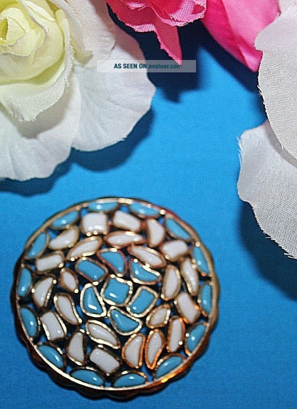 STUNNING 2 INCH CROWN TRIFARI SIGNED MOLDED GLASS PIN - NO WEAR | #50766956