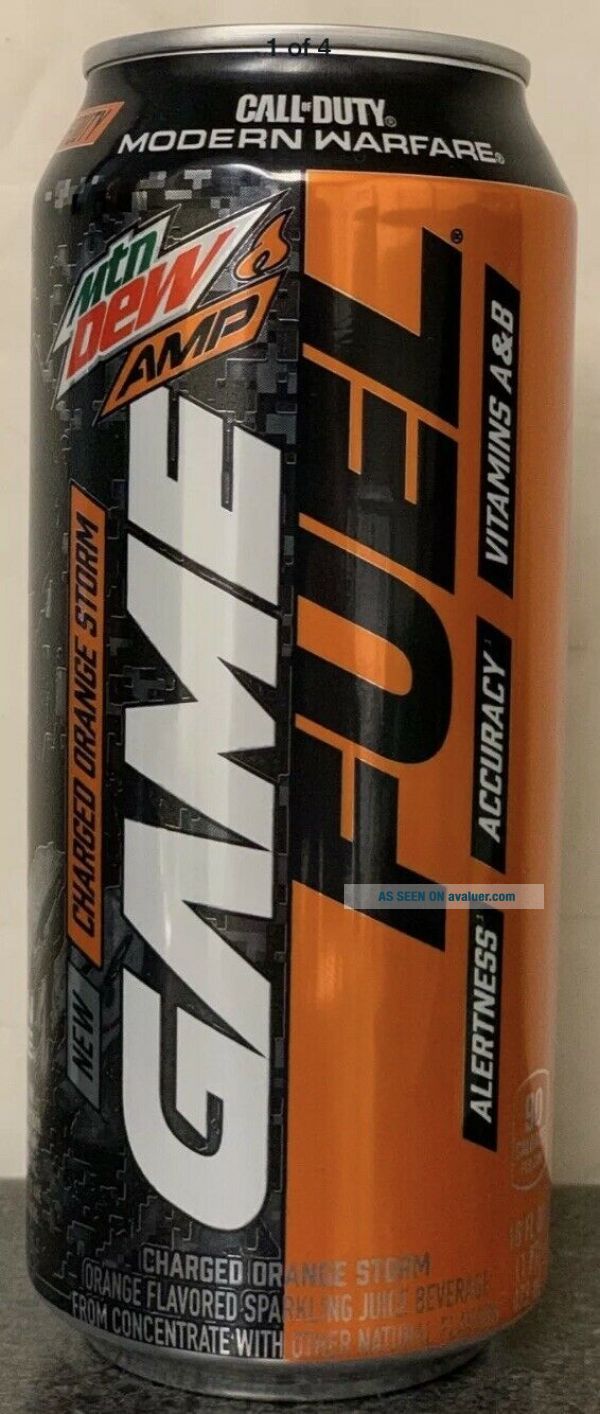 MTN DEW AMP GAME FUEL CHARGED ORANGE STORM ENERGY DRINK CALL OF DUTY ...