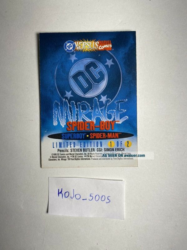 1995 MARVEL Vs DC SUPERBOY SPIDERMAN MIRAGE 1 Of 2 CARD ULTRA RARE ...