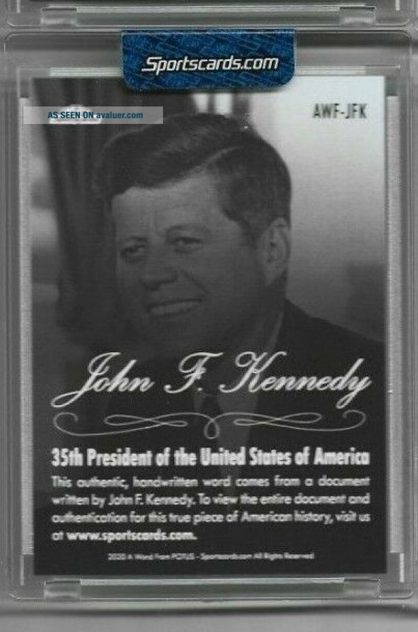 2020 POTUS A WORD FROM THE PRESIDENT CUT AUTHENTIC WORD John F Kennedy ...