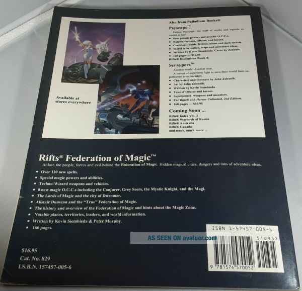 Federation Of Magic Rifts World Book 16 Palladium Books RPG Roleplaying ...