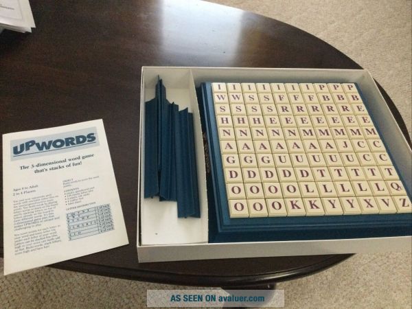 Upwords Milton Bradley Strategy Word Tile Game COMPLETE 3D Crossword ...