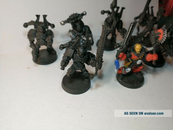 Warhammer 40k CHAOS SPACE MARINES ASSAULT SQUAD Sergeant, 6 Marines W ...