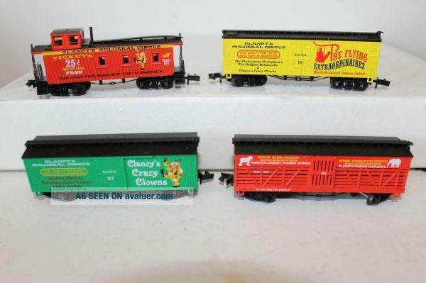 ROUNDHOUSE N SCALE CLANCY ' S COLOSSAL CIRCUS FREIGHT CAR SET (4 CARS ...