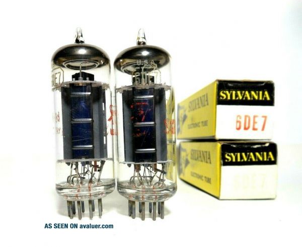 Matched PAIR 6DE7 Tubes RCA USA NOS Black Grey Plates Woo Audio 6 For ...