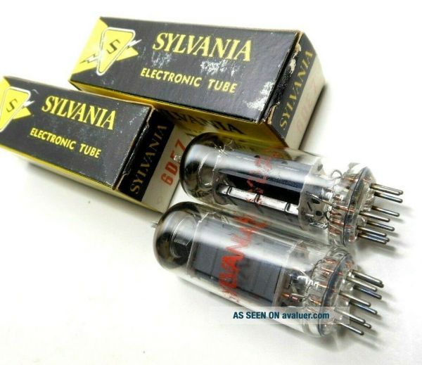Matched PAIR 6DE7 Tubes RCA USA NOS Black Grey Plates Woo Audio 6 For ...