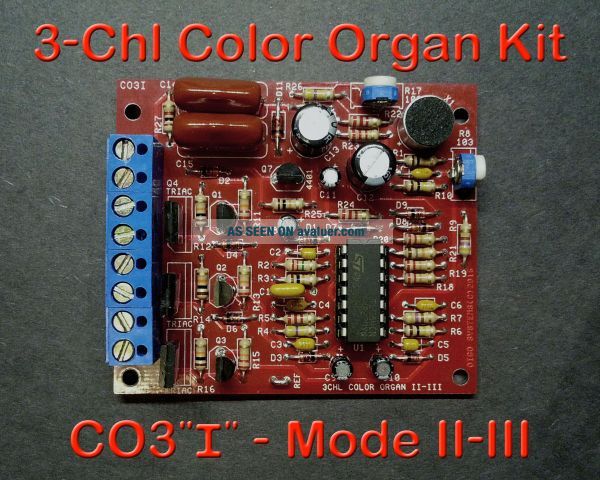 3 Channel Color Organ Kit - Improved Control - Light Organ Responds To ...