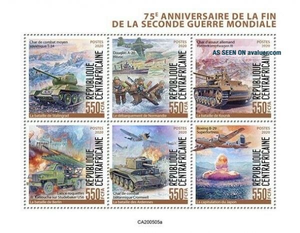 Central African Rep Military Stamps 2020 MNH End Of World War II WWII ...
