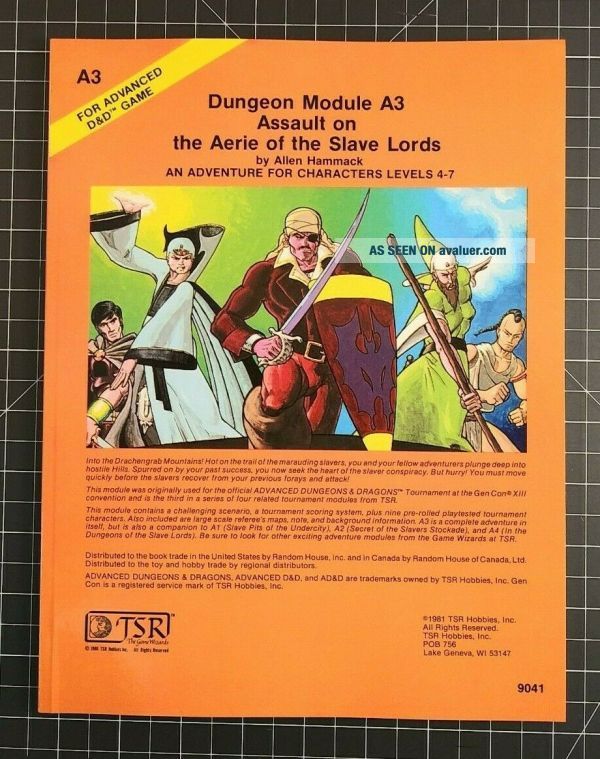 A3 Assault On The Aerie Of The Slave Lords - Module Dungeons & Dragons ...