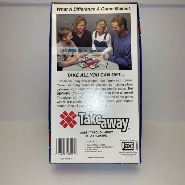 Take Away Card Game By Jax Ltd Cards From Makers Of Sequence | #51505662