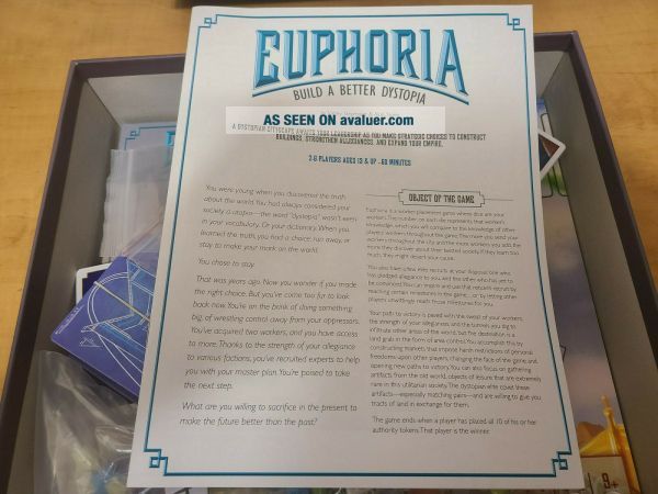 Euphoria: Build A Better Dystopia Board Game Stonemaier - COMPLETE ...
